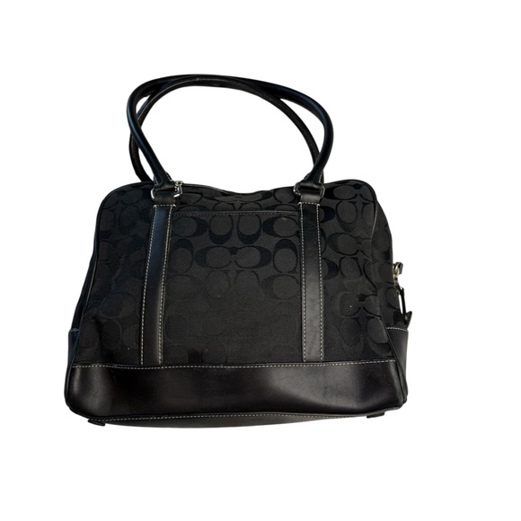 Coach | Bags | Authentic Coach Signature Canvas Satchel Black Style 697 ...